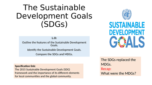 Economic Development Lesson 14 – The Sustainable Development Goals L1 ...
