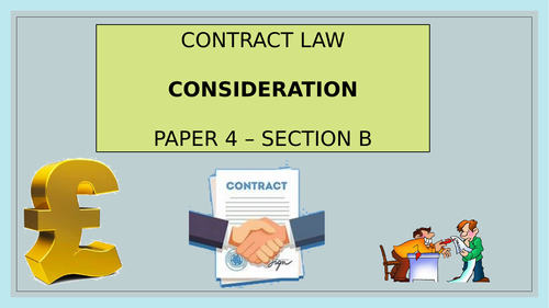 Consideration and Privity of Contract Lesson | Teaching Resources