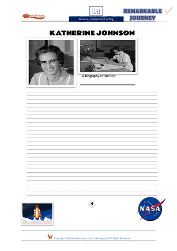 NASA/Hidden Figures -Remarkable Journey Writing lesson | Teaching Resources
