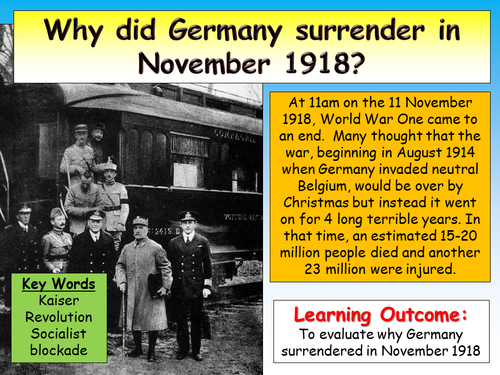 Why did WWI end in November 1918? | Teaching Resources