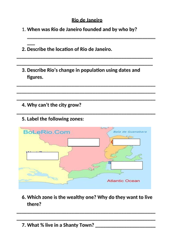 Rio de Janeiro case study | Teaching Resources