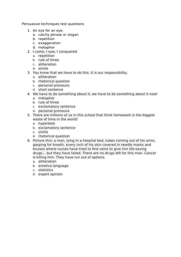 Persuasive speeches | Teaching Resources