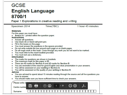 Language Paper 1 SoW | Teaching Resources