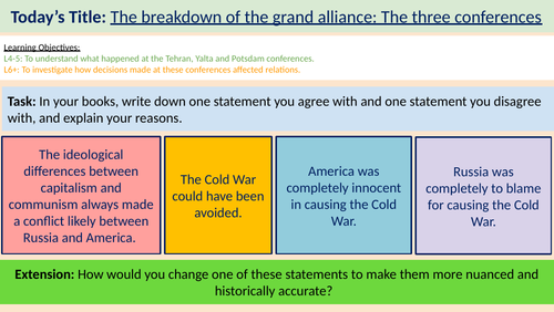 L2: 3 conferences: Tehran, Yalta and Potsdam (GCSE History Edexcel ...