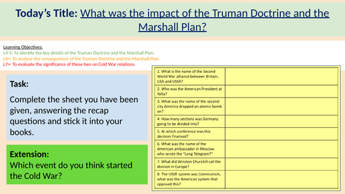 BUNDLE TOPIC 1 COLD WAR GCSE HISTORY EDEXCEL (10 LESSONS + FACT TEST ...