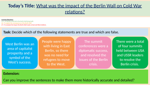 L2: The impact of the Berlin Wall (GCSE History Edexcel) | Teaching ...