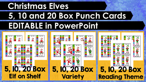 Elf Behavior Reward Punch Cards - EDITABLE - Christmas Elves Sitting on ...