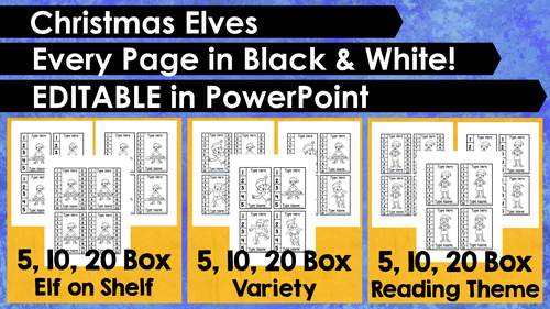 Elf Behavior Reward Punch Cards - EDITABLE - Christmas Elves Sitting on ...