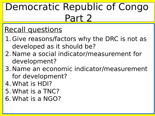 Democratic Republic of Congo case study | Teaching Resources