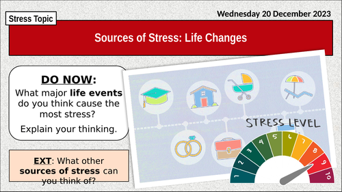 A-Level Psychology - LIFE CHANGES AS A SOURCE OF STRESS [Stress Topic ...