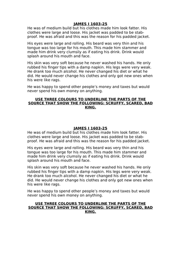 King James I - KS3 History Stuarts | Teaching Resources