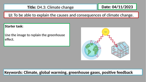 IB Biology D4.3: Climate change (first exams in 2025) | Teaching Resources