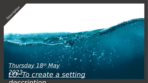 Water Themed Descriptive Writing Lesson | Teaching Resources