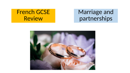 French GCSE Marriage and partnerships | Teaching Resources