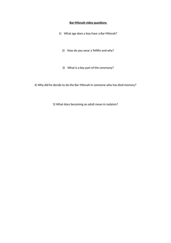 Bar and Bat Mitzvah | Teaching Resources