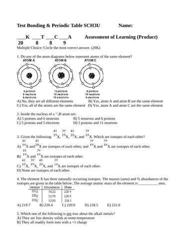 FULL YEAR TEST PACKAGE Grade 11 Chemistry (20 ASSESSMENTS WITH ANSWERS ...