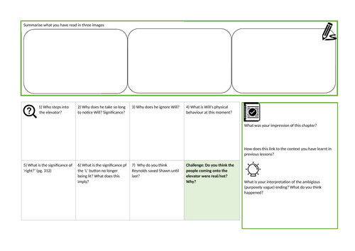 Long Way Down Chapter Comprehension Worksheets | Teaching Resources
