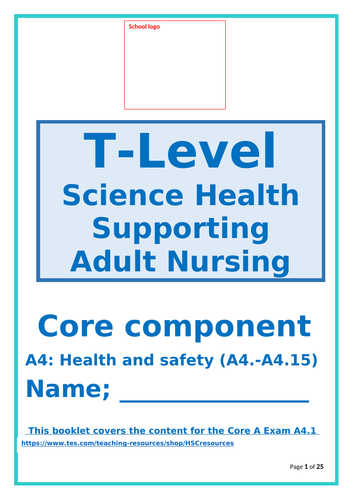 T-Level Health 2024-2025 A4.1- A4.5 Health and Safety legalities and ...