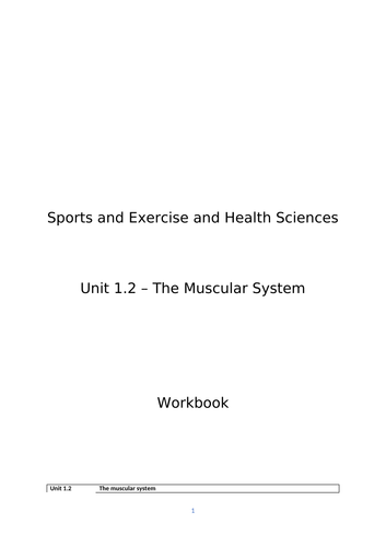 IB SEHS - Unit 1.2 - The Muscular System | Teaching Resources