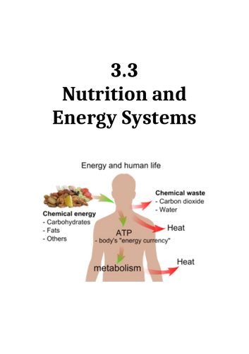 IB SEHS - 3.3 - Nutrition and Energy Systems | Teaching Resources