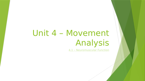 IB SEHS - Unit 4.1 - Neuromuscular Function | Teaching Resources