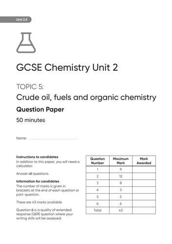 WJEC GCSE Chemistry Unit 2.5 Crude oils, fuels and organic Chemistry ...
