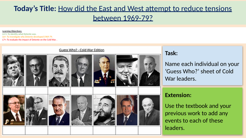 L1: Detente (GCSE History Cold War Edexcel) | Teaching Resources