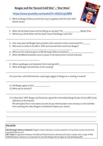 L4: The Second Cold War- Reagan & Star Wars (GCSE History Edexcel Cold ...