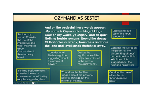 Teaching English: Poetry - Shelley 'Ozymandias' | Teaching Resources