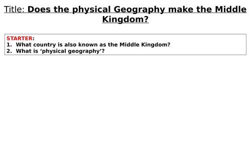 KS3 China: location and physical features | Teaching Resources