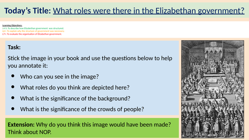 BUNDLE ALL 3 TOPICS OF EARLY ELIZABETHAN ENGLAND (17 LESSONS) GCSE ...