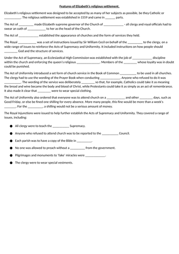 BUNDLE ALL 3 TOPICS OF EARLY ELIZABETHAN ENGLAND (17 LESSONS) GCSE ...