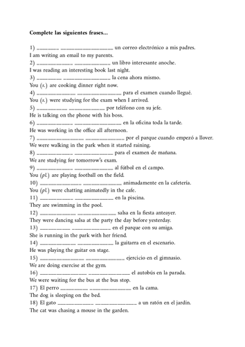 The Continuous Tenses in Spanish / El continuo - Complete Guide ...