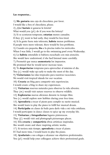 The Conditional in Spanish / La condicional - Complete Guide | Teaching ...