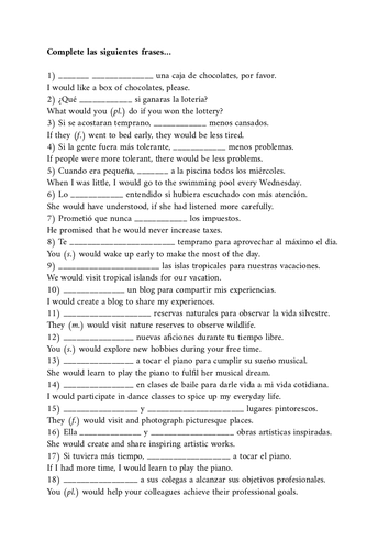 The Conditional in Spanish / La condicional - Complete Guide | Teaching ...