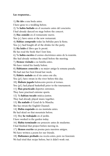 The Perfect Tenses in Spanish / El perfecto - Complete Guide | Teaching ...