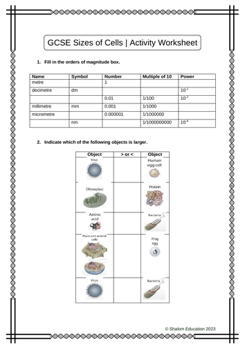 AQA GCSE Cell Biology Pack - 21 Activity Worksheets | Teaching Resources