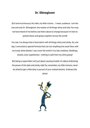 Super Hero and Villain monologues for kids | Teaching Resources