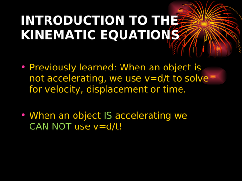 POSITION LAWS Kinematic Equations Ppt Grade 11 Physics Power Point ...