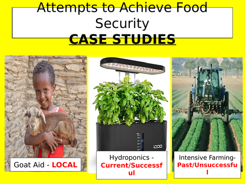 Attempts to achieve food security case studies (Local, Past and present ...