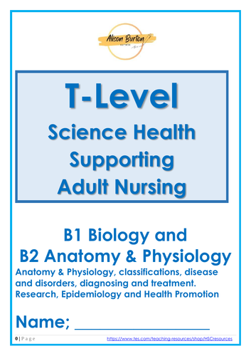 T-Level Health Student Booklets - monitor your own learning | Teaching ...