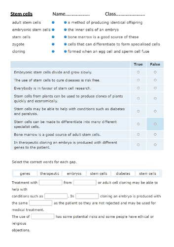 B2.4 Stem cell dilemmas | Teaching Resources