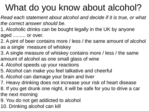 B7.5 Alcohol and other carcinogens | Teaching Resources