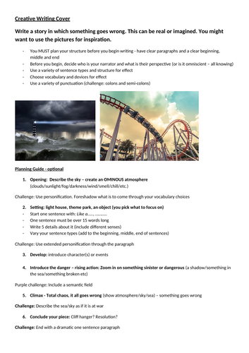GCSE Style Creative Writing Cover - Lighthouse | Teaching Resources