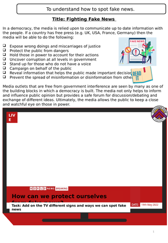 PSHE Fake News | Teaching Resources