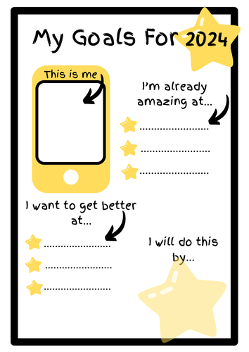 New Year Goals 2024 KS1/ KS2 | Teaching Resources