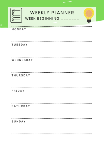 A4 Weekly Planner and Reflective Diary for Children | Teaching Resources