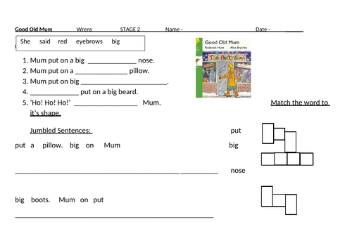 ORT Level 2 - More worksheets to support reading books | Teaching Resources