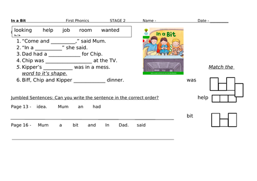 ORT Level 2 - More worksheets to support reading books | Teaching Resources