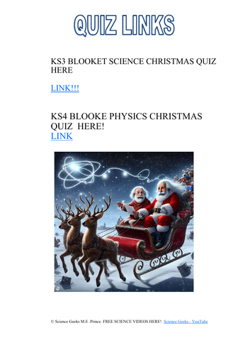GCSE CHRISTMAS PHYSICS FUN RESOURCES! | Teaching Resources